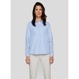Rabe Damen Klassische Bluse "Bluse", blau, Gr. 42, gestreift, 67%Baumwolle 28%Polyamid 5%Elastan, Blusen