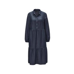 GOLDNER Damen Midikleid "Kurzgröße Tencel-Kleid"blau, Gr. 23, Kleider