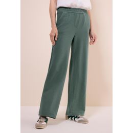 Cecil Damen Culotte, grün, Gr. L, unifarben, Stoff, 66% Viskose, 31% Polyester, 3% Elasthan, Hosen, High Waist