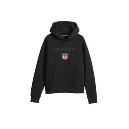 Gant Jungen Sweatshirt "Sweatshirt Shield Hoodie", schwarz, Gr. 146, Obermaterial: 78% Baumwolle CO. 22% Polyester PES., Sweatshirts