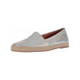 Gabor Damen Espadrille "Gabor Halbschuhe Leder", Gr. 38, silber, Leder, Schuhe