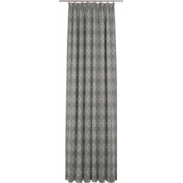 Vorhang Adam, B:145cm H:145cm, grau, Jacquard, Baumwolle (Bio-Baumwolle), Wohnzimmer, Gardinen, "Romantic Puligny Light", aus 100% Bio-Baumwolle
