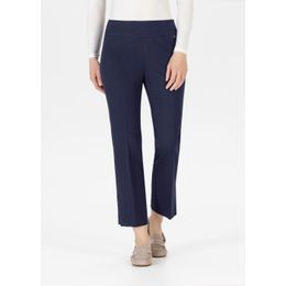 Stehmann Damen 7/8-Hose "Ina", blau, Gr. 46, unifarben, Jersey, Obermaterial: 68% Viskose, 27% Polyamid, 5% Elasthan, Hosen, Straight Fit, mit