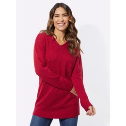 Classic Basics Damen Longpullover "Langarm-Pullover", rot, Gr. 44, unifarben, 100% Polyacryl, Pullover