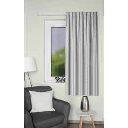 Vorhang Home Wohnideen, B:135cm H:145cm, grau, Polyester, Wohnzimmer, Gardinen, "THERMOCHENILLE", Thermochenille THERMO Uni