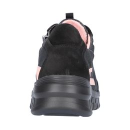 Waldl&auml;ufer WALDL&Auml;UFER Damen Keilsneaker "H-BIGGI", Gr. 4, schwarz, Textil, Veloursleder, Schuhe, Schn&uuml;rer, Halbschuh, Freizeitschuh mit Kontrastnaht, Weite H