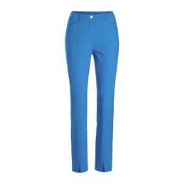 GOLDNER Damen Stoffhose "Kurzgr&ouml;&szlig;e Elegante Hose LOUISA mit Formbund", blau, Gr. 24, Obermaterial: 66% Viskose CV. 31% Polyamid PA. 3% Elasthan EL.,