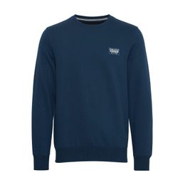 Blend Herren Rundhalspullover "Rundhalspullover BHKalip", blau, Gr. L, unifarben, Obermaterial: 55% Polyester PES. 45% Baumwolle CO., Pullover