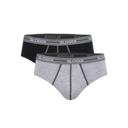 Sloggi Herren Slip "Slip Start midi C2P box 2er Pack", Gr. M, schwarz, Obermaterial: 96% Baumwolle CO. 4% Elasthan EL., Unterhosen