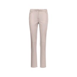 GOLDNER Damen Stoffhose "Leichte Baumwoll-Hose ANNA"kitt, Gr. 38, Obermaterial: 98% Baumwolle CO. 2% Elasthan EL., Hosen