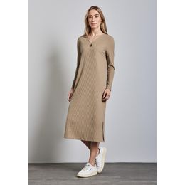 Street One Damen Strickkleid, beige, Gr. 34, unifarben, Web, 48% Baumwolle, 47% Polyester, 5% Elasthan, Kleider, in Unifarbe