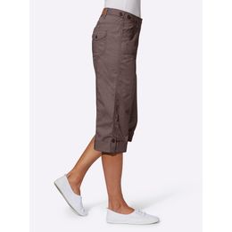 Casual Looks Damen Caprihose, grau, Gr. 38, unifarben, 98% Baumwolle, 2% Elasthan, Hosen