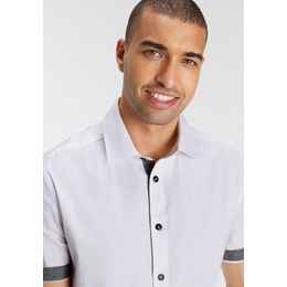 Bruno Banani Herren Kurzarmhemd "mit kurzen &Auml;rmel", wei&szlig;, Basic, Gr. 39, Popeline, Obermaterial: 97% Baumwolle, 3% Elasthan, Hemden