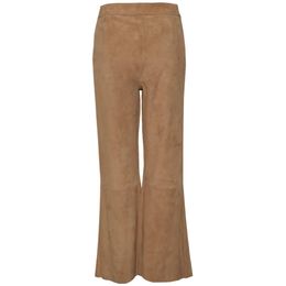 Maze Damen Lederhose "42021164", braun, Gr. L, Obermaterial: 100% Ziegenveloursleder; Innenfutter: 100% Baumwolle, Hosen