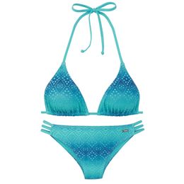 Buffalo Damen Triangel-Bikini, blau, Gr. 42, Farbverlauf, Polyester, Recycling-Polyamid, Bikini-Sets, mit Farbverlauf
