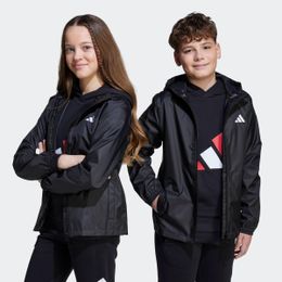 Jungen Regenjacke "J RAIN JKT", schwarz, Gr. 140, adidas Sportswear, Obermaterial: 100% Polyester, Jacken