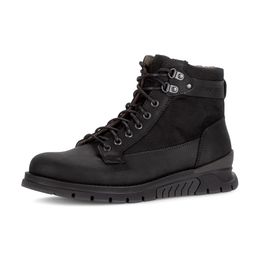 Pius Gabor Herren Schn&uuml;rboots, Gr. 8schwarz, Leder, Textil, unifarben, Schuhe, Herbstboots, Outdoorschuh mit &Ouml;sen, Bequemweite G (= weit)