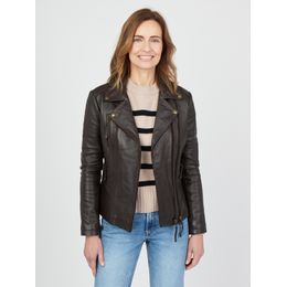 JCC Damen Bikerjacke "7080", braun, Gr. 38, Obermaterial: 100% Schafsleder. Futter: 100% Baumwolle. &Auml;rmelfutter: 100% Polyester, Jacken