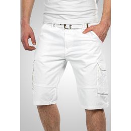Herren Cargoshorts "ASNico", wei&szlig;, Gr. 40, Alessandro Salvarini, Obermaterial: 100% Baumwolle, Hosen, inklusive passendem G&uuml;rtel