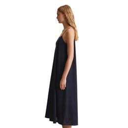 Marc O'Polo Damen Jerseykleid "aus Plissee-Jersey", blau, Gr. M, MARC O'POLO DENIM, unifarben, Obermaterial: 98% Polyester, 2% Elasthan, Kleider