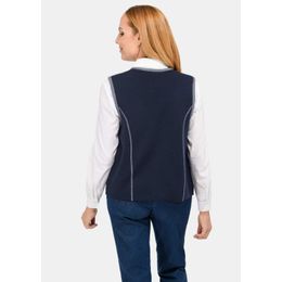 GOLDNER Damen Strickjacke "Kurzgr&ouml;&szlig;e Zeitlose Strickweste mit Merino- Schurwolle", blau, Gr. 23, Obermaterial: 50% Polyacryl PAN. 50% Schurwolle WV.,