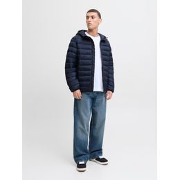 Jack & Jones JACK & JONES Herren Steppjacke "JJEBRADLEY LIGHT PUFFER HOOD NOOS", blau, Gr. XXL, unifarben, Web, Obermaterial: 100% Nylon, Jacken