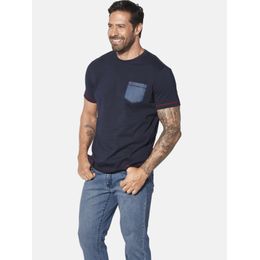 Jan Vanderstorm Herren T-Shirt "Doppelpack T-Shirt BALDEN", blau, Gr. L, Obermaterial: 100% Baumwolle CO., Shirts, mit Brusttasche