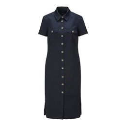 Madeleine Mode MADELEINE Damen Sommerkleid "Kleid Schmales Hemdblusenkleid mit Kurzarm", blau, Gr. 38, Obermaterial: 97% Baumwolle CO. 3% Elasthan EL., Kleider