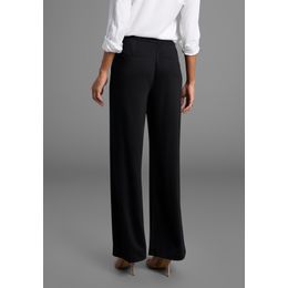Laura Scott Damen Schlupfhose, schwarz, Gr. 46, unifarben, Milano Rib, Obermaterial: 76% Polyester, 20% Viskose, 4% Elasthan, Hosen, aus bequemer,