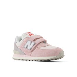 New Balance M&auml;dchen Sneaker "U574 "Evergreen"", Gr. 34,5, rosa, Leder, Synthetik, Schuhe, mit Klettverschluss