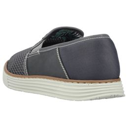 Rieker Herren Slipper, Gr. 40, grau, Lederimitat, Textil, Schuhe, Espadrilles, Sommerschuh mit kontrastfarbenen Ziern&auml;hten