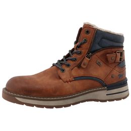 Mustang Shoes Herren Winterboots "Maril", Gr. 45, braun, Lederimitat, kontrastfarbene Details, Schuhe, Workerboots, Schn&uuml;rboots mit TEX-Ausstattung