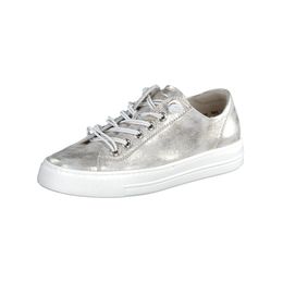 Paul Green Damen Sneaker "Paul Green Sneaker Leder", Gr. 37, silber, Leder, Schuhe