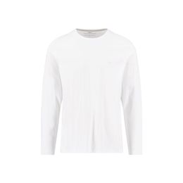 Fynch-Hatton Herren Langarmshirt, wei&szlig;, Gr. XXL, unifarben, Jersey, Obermaterial: 100% Baumwolle, Shirts, mit Logo Stickerei