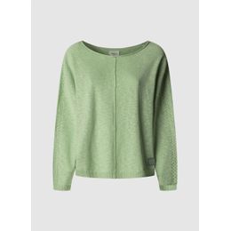 Pepe Jeans Damen Strickpullover "CANDELA", gr&uuml;n, Gr. S, unifarben, Strick, Obermaterial: 60% Baumwolle, 40% Polyester, Pullover, mit Ajourstrickmuster