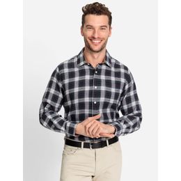Marco Donati Herren Flanellhemd, blau, Gr. 39, gemustert, kariert, 100% Baumwolle, Hemden