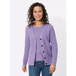 Casual Looks Damen Strickpullover "Twinset", lila, Gr. 36, unifarben, 100% Baumwolle, Pullover