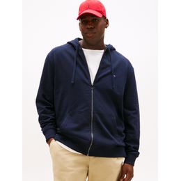 Tommy Hilfiger Big & Tall Herren Kapuzensweatjacke "BT-ESSENTIAL TERRY ZIP THROUGH", blau, Gr. 5XL, TOMMY HILFIGER BIG & TALL, Sweatware, Obermaterial: 100% Baumwolle,