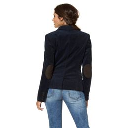 Aniston CASUAL Damen Jackenblazer, blau, Gr. 42, unifarben, Web, Obermaterial: 97% Baumwolle, 3% Elasthan. Futter: 100% Polyester, Blazer, mit