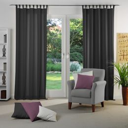 Vorhang WIRTH, B:135cm H:245cm, schwarz, Jacquard, Polyacryl, Polyester, Wohnzimmer, Gardinen, "NEUFAHRN"