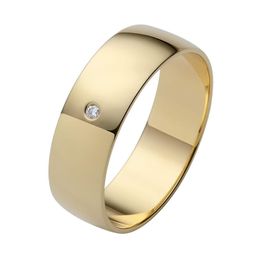 Firetti Damen Trauring "Schmuck Geschenk Gold Hochzeit Ehering Trauring "LIEBE"", 22, 0,01 SI = kleine Einschl&uuml;sse mit Brillant, Gelbgold 585, 6mm,