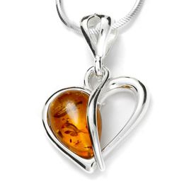 OSTSEE-SCHMUCK Damen Kette mit Anh&auml;nger "OSTSEE-SCHMUCK Kette mit Anh&auml;nger Herz Kette mit Anh&auml;nger Herz", 42cm, Silber 925 (Sterlingsilber), L: 42,