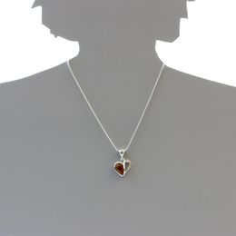 OSTSEE-SCHMUCK Damen Kette mit Anh&auml;nger "OSTSEE-SCHMUCK Kette mit Anh&auml;nger Herz Kette mit Anh&auml;nger Herz", 45cm, Silber 925 (Sterlingsilber), L: 42,