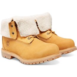 Timberland Damen Winterboots "Timberland AUTHENTICMID WARM LINED WATERPROOF BOOT", Gr. 39,5, gelb, Leder, Schuhe, Snowboots, Winterstiefel,