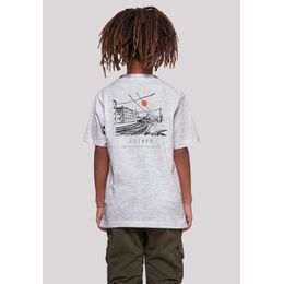 T-Shirt F4NT4STIC "Escape Discover the World Town Train Station", Mädchen, Gr. 110/116, grau (erdgrau), Obermaterial: 100% Baumwolle, regular fit, Rundhals, ohne Bündchen, Shirts, Premium Qualität, ESCAPE Collection