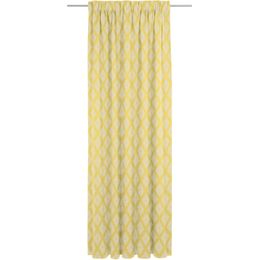 Vorhang Adam, B:142cm H:145cm, gelb, Jacquard, Baumwolle, Wohnzimmer, Gardinen, "Maroccan Shiraz Light", aus 100% Bio-Baumwolle