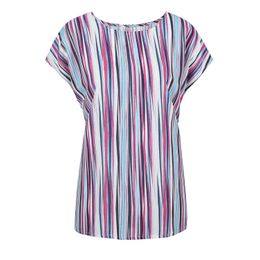 GOLDNER Damen Druckbluse "Kurzgr&ouml;&szlig;e Streifenbluse mit Halbarm, &uuml;berschnittene Schulter"pink, gestreift, Gr. 20, Obermaterial: 100% Viskose CV., Blusen