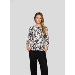 Rabe Damen 3/4-Arm-Shirt, beige, Gr. 46, bedruckt, Web, Obermaterial: 100% Baumwolle, Shirts, mit All-Over Print