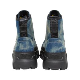 Buffalo Damen Stiefel "Buffalo cade lace up hi", Gr. 36, blau, Kunstfaser, unifarben, Schuhe