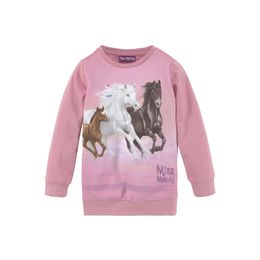Miss Melody M&auml;dchen Longsweatshirt, rosa, Gr. 128, bedruckt, Sweatware, Obermaterial: 95% Baumwolle, 5% Elasthan, Sweatshirts, f&uuml;r Pferdefreunde